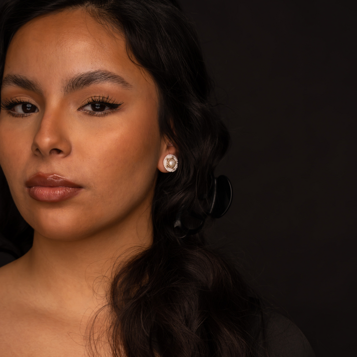 Head Lady Freshwater Pearl Stud Beaded Earrings | Cheyanne Symone